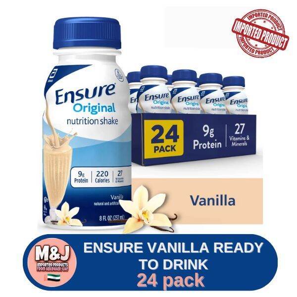 Ensure Original Nutritional Drink with 9 Grams of protein, Meal Replacement Shakes, Vanilla, 8 ...