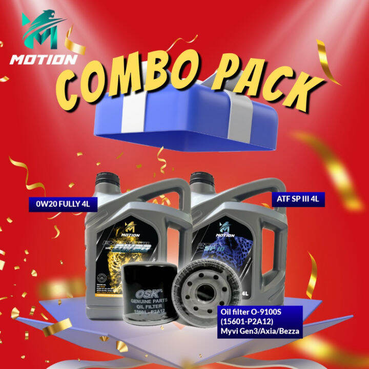 MOTION COMBO SET Perodua Axia / Bezza / New Myvi Fully Engine Oil + ATF ...