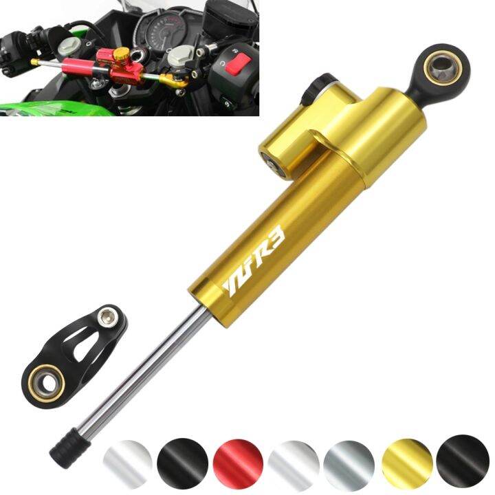 YZF R3 R6 CNC Steering Damper Stabilizer Linear Reversed Safety Control ...