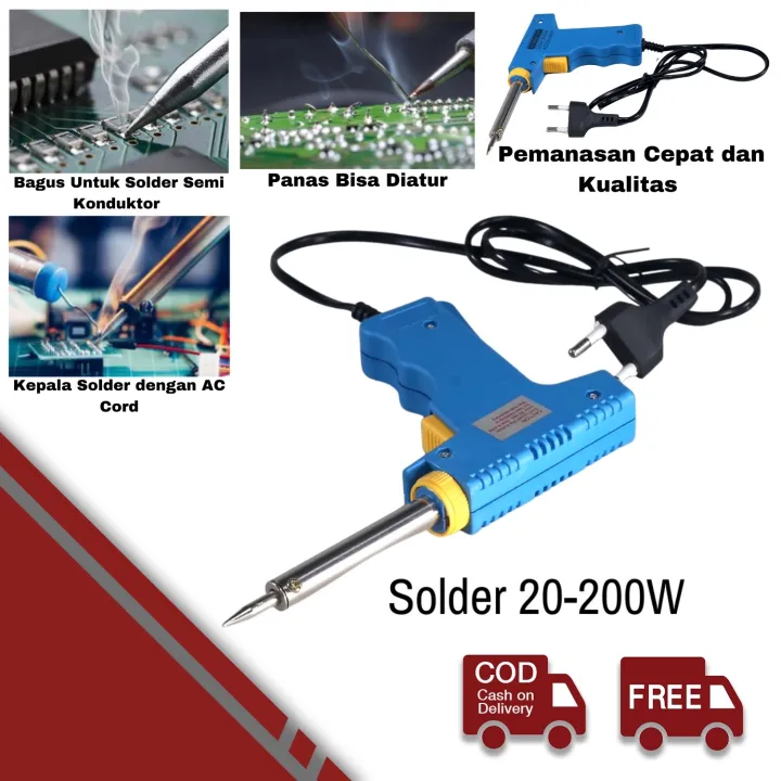 Solder Listrik Profesional Pengaturan 20-200W Pegangan Isolasi Termal ... Solder Listrik Profesional Pengaturan 20-200W Pegangan Isolasi Termal ...