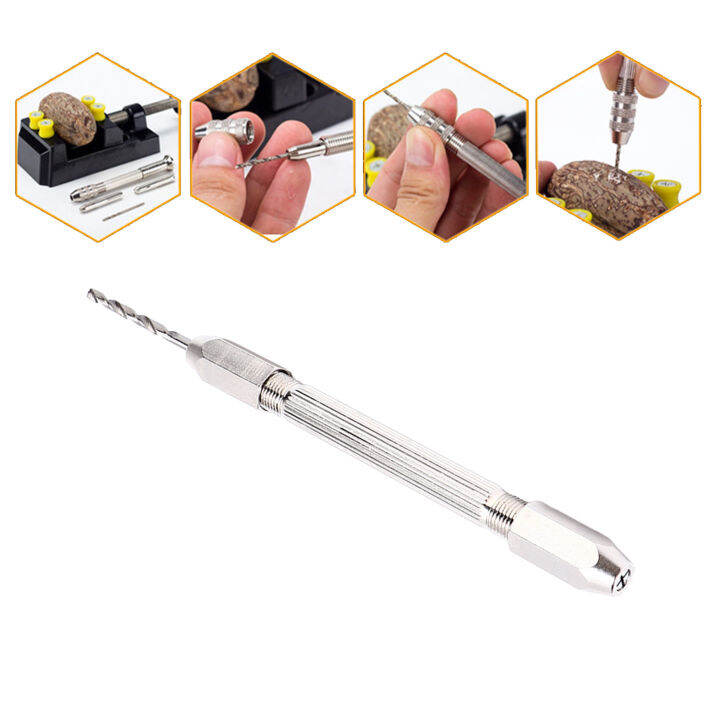 Precise Hand Drill 3 Jaw Collet Ergonomic Design Double Hand Drill for ...