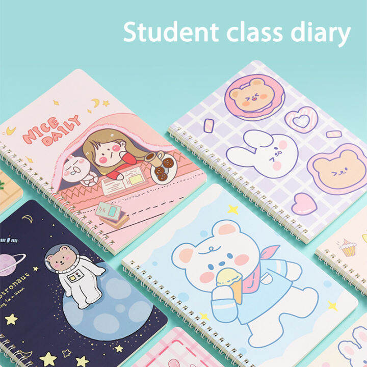 F.six Fresh Cute A5 Rollover Notebook Student Classroom Creative Diary ...