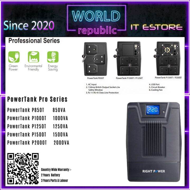 Right Power UPS - PowerTank Pro P850T / P1000T / P1250T / P2000T ...