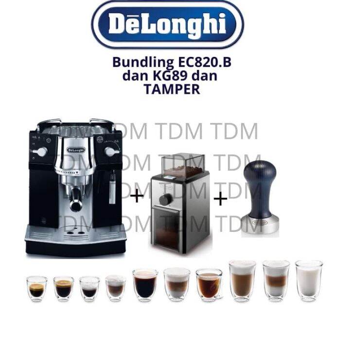 Bundling Mesin Kopi Delonghi EC 820B + Grinder Kg 89 + Tamper | Lazada Indonesia