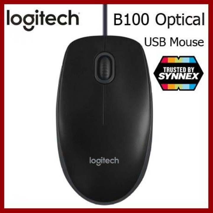 LOGITECH USB Optical Mouse (B100) Black | Lazada.co.th