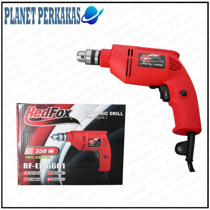 REDFOX RF-ED 6601 Electric Drill 350w Mesin Bor Tangan Listrik 10MM atau Elektric Drill Model ...