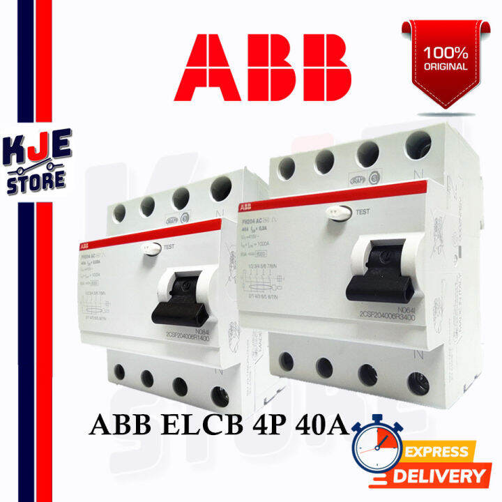 ABB ELCB/RCCB FH204 4P 40A [ 30mA / 100mA / 300mA ] [Ready stock] | Lazada