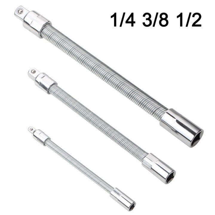 Drive Flexible Socket 1/4 3/8 1/2 Extension Bar Adapter Metal Shaft ...