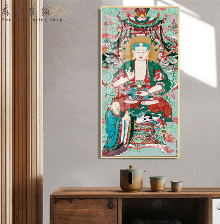 Chinese Buddha, Buddhist poster, Thangka, five Manjusri paintings ...