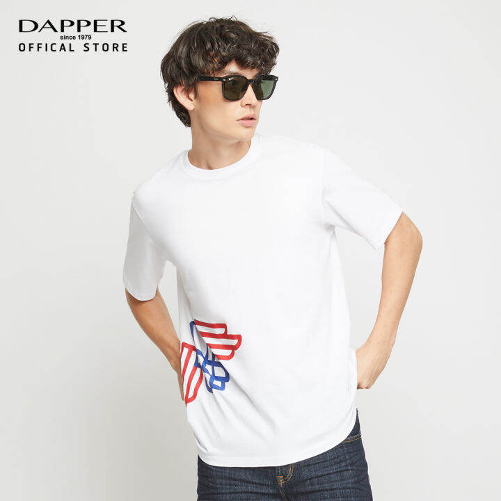 DAPPER เสื้อยืด Eagle Logo Print สีขาว | Lazada.co.th