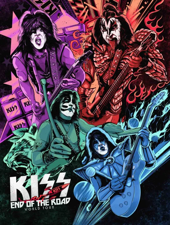 โปสเตอร์ Kiss Band วงคิส รูปภาพขนาดใหญ่ ของขวัญ โปสเตอร์นักดนตรี Rock Music Poster ของแต่งบ้าน