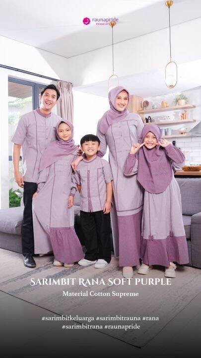 Sarimbit Keluarga Rauna / SR - RANA SOFT PURPLE / Fashion Muslim ...