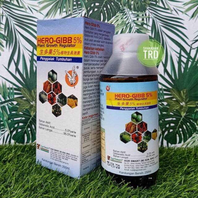 250ml HERO GIBB 5% AGR Smart Plant Growth Regulator Penggalak Pertumbuhan Gibberellic Acid GA3 ...