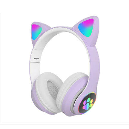 Headphone Bando Bluetooth Wireless Cat Ear STN-28 Headphone Super Bass ...