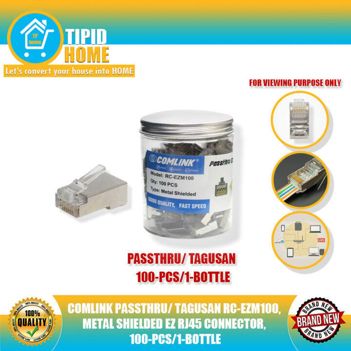 COMLINK PASSTHRU/ TAGUSAN RC-EZM100, METAL SHIELDED EZ RJ45 CONNECTOR ...