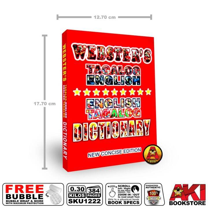AUTHENTIC Webster's Tagalog-English English-Tagalog Dictionary (New Concise Edition) © 2020 ...