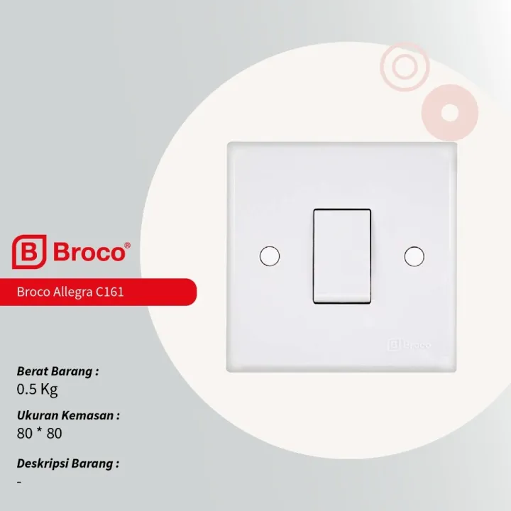 BROCO ALLEGRA Single Switch C161 WHITE | Lazada Indonesia