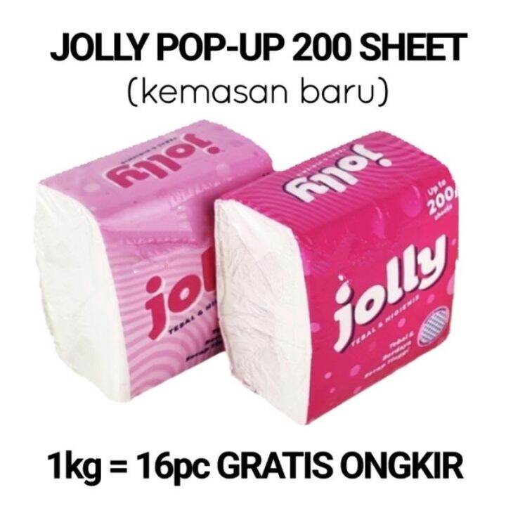 TISU JOLLY 200 SHEETS TISSUE JOLLY POP UP 2PLY 200 LEMBAR TISUE JOLY ...