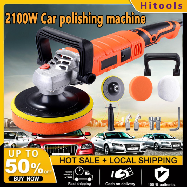 HiTools 2100W 180mm Car Polisher Sander Electric Beauty Shock Polishing ...