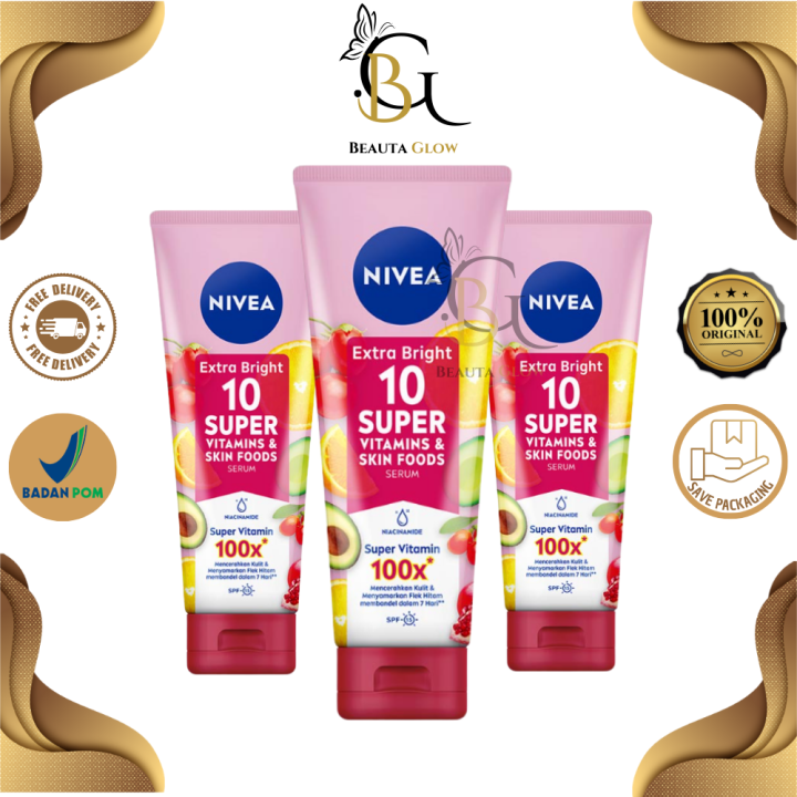 NIVEA Extra Bright 10 Super Vitamins & Skin Foods Body Serum - 180ml ...