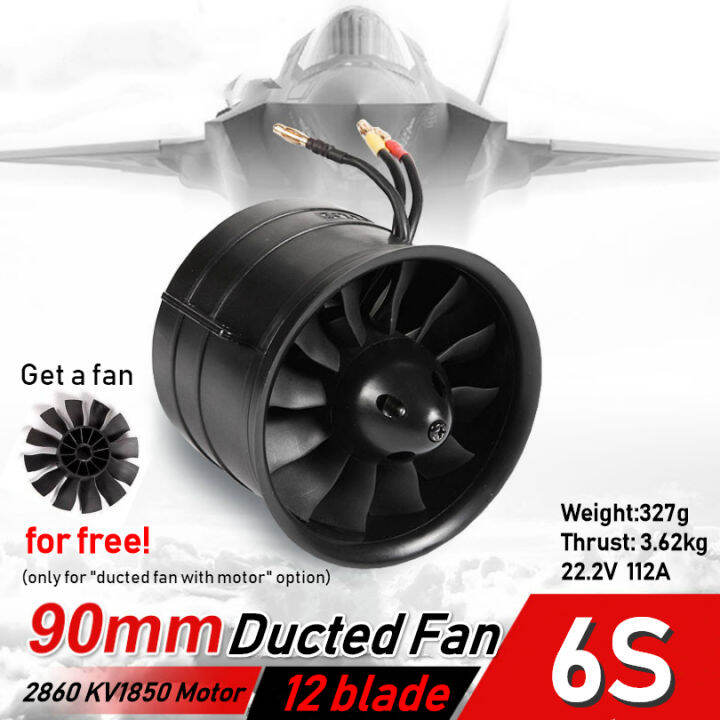 FMS 90Mm Ducted พัดลม Jet EDF 12 Blade 3546 KV1900เครื่องยนต์มอเตอร์ ...