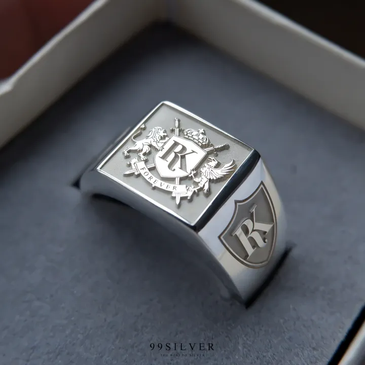 แหวน Signet Ring ออกแบบได้เองตามที่ต้องการ ตัวเรือนหน้าเหลี่ยม 11x11 ...