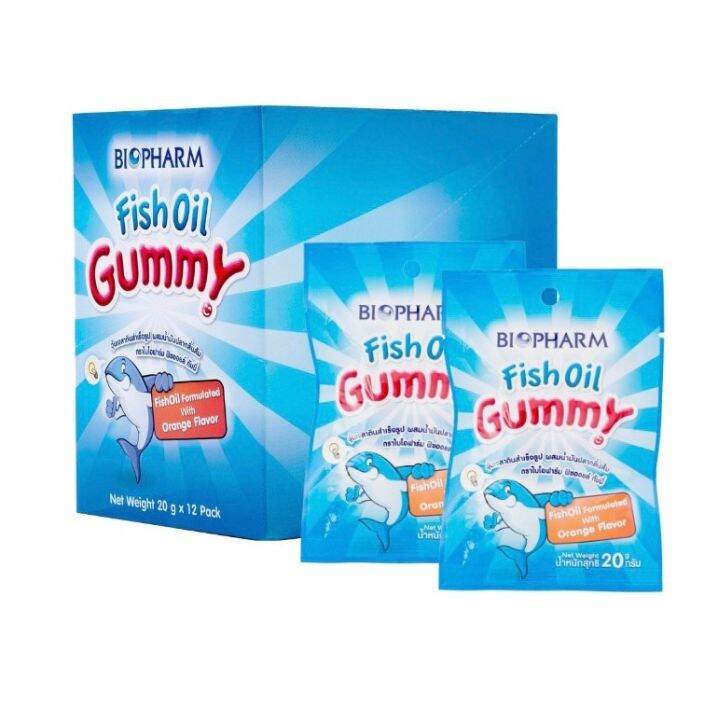 (วันหมดอายุ 20/01/24) [ซองฟ้า 20 กรัม] Biopharm Gummy Fish Oil ขนมวุ้น ...
