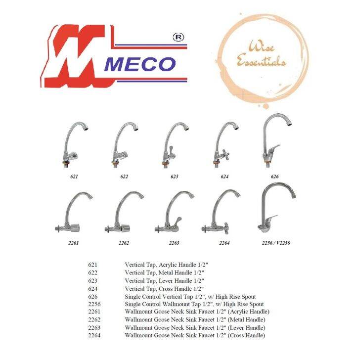 MECO Sink Faucet (Vertical Tap Single Control Vertical Wallmount Goose ...