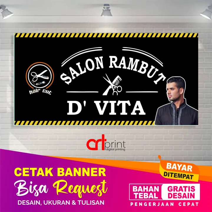 Cetak Spanduk Banner Pangkas Rambut Pria - Banner Potong rambut ...
