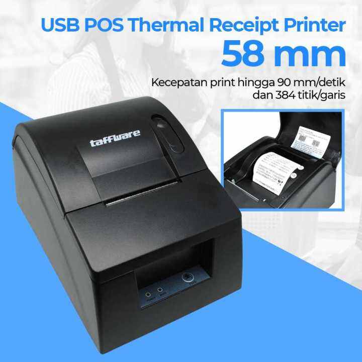 Taffware USB POS Thermal Receipt Printer 58mm / printer agen brilink / printer kasir moka ...
