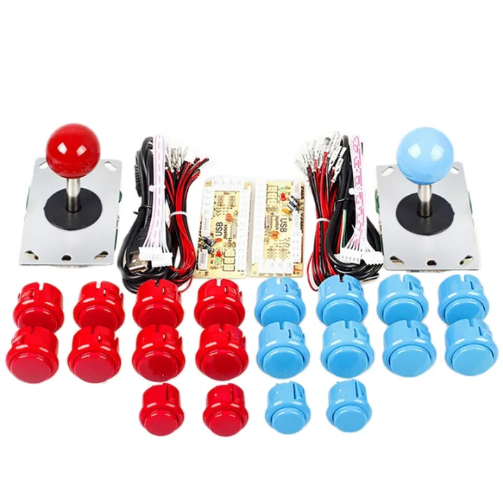 2-Person Arcade DIY Kit USB Encoder to PC Joystick + Arcade Button ...