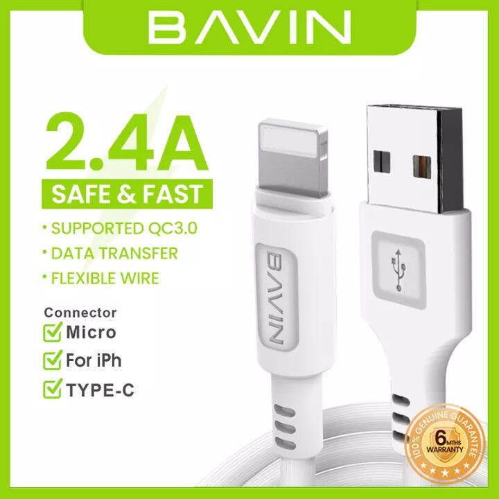 BAVIN CB127 2.4A 1 Meter Fast Charging Data Cable Safe And Flexible ...