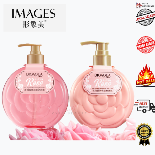 💎zb🔥 Bioaqua Rose Fragrance Moisturizing Shower Gel And Body Lotion Body