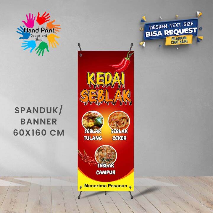 Spanduk Banner Kedai Seblak Makanan Pedas Ukuran 60x160 Cm | Lazada ...