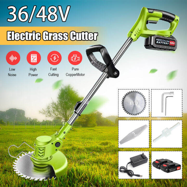 Lawn Mower 48V/96V Powerful Electric Cordless Grass Cutter Trimmer Rechargeable Lithium Battery ...