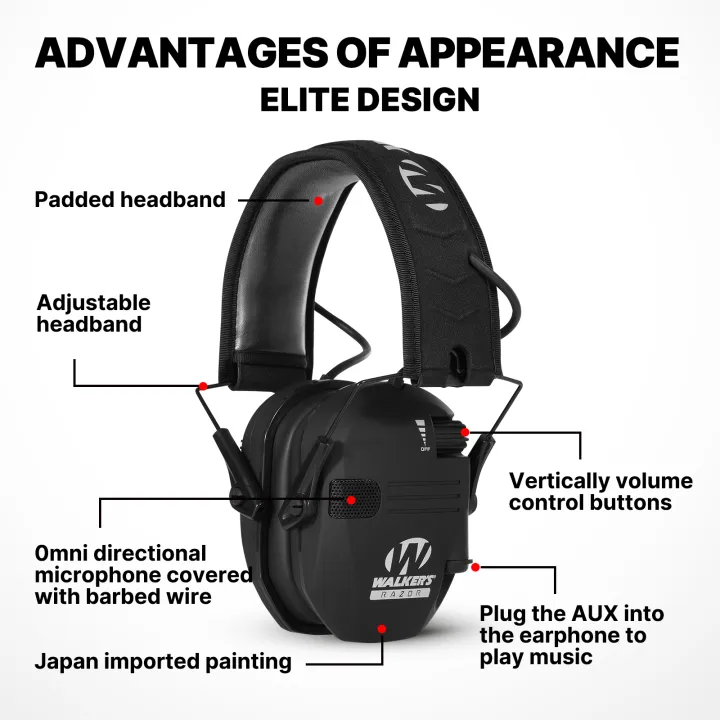 Tactical Headset Hearing Ear Protection 23dB Muffs Military Earmuffs ...