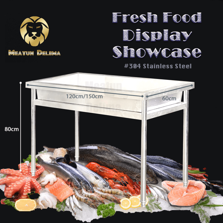 Stainless Steel Seafood Display Showcase SINGLE- Fish /Chicken Fresh ...