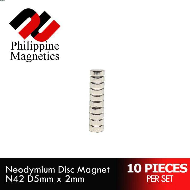 10 Pieces 5mm Diameter x 2mm Thick Super Strong Neodymium Magnet. Ndfeb ...