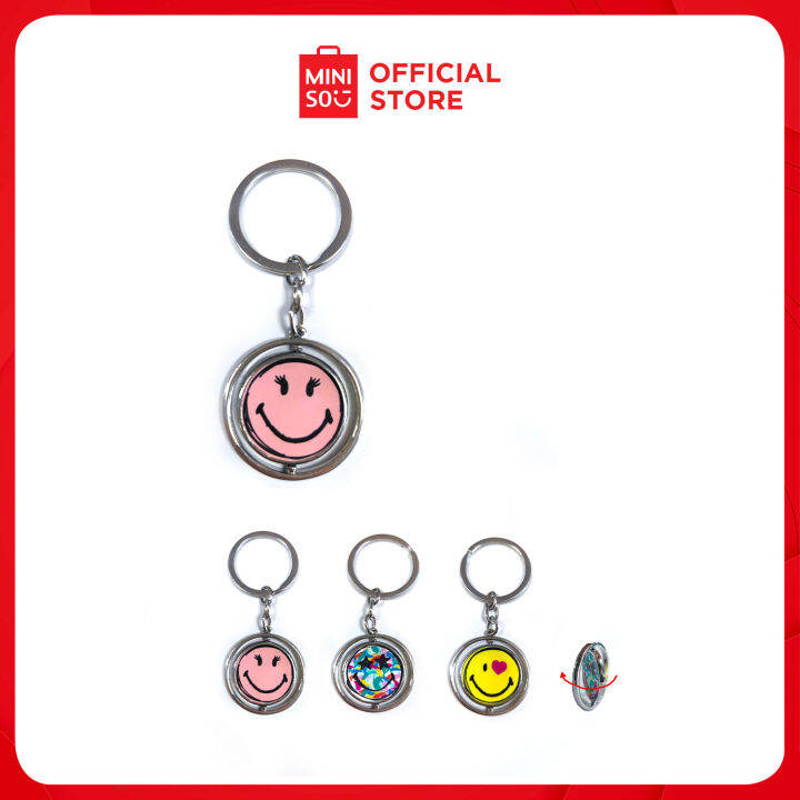 MINISO Smiley World Collection Revolving Metal Keychain | Lazada PH