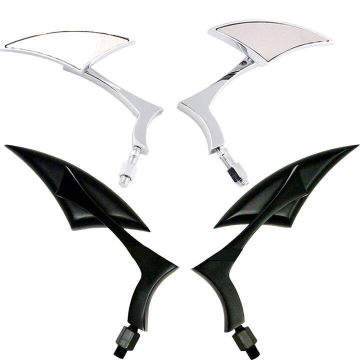 Chrome Spear Blade Style Custom Motorcycle Side Mirrors With 8mm 10mm