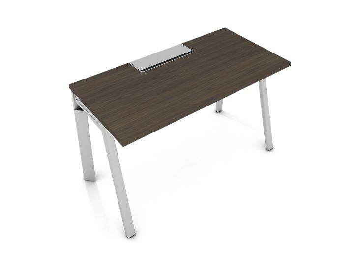 Haworth Intuity Table with flip top & cable tray Walnut/Silver ...