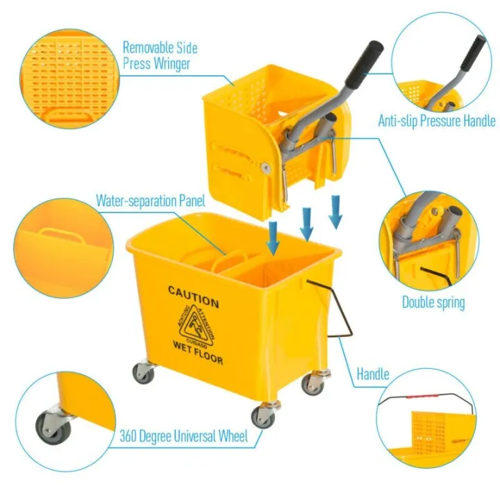 [Ready Stock] SMITHSON Mop Bucket Squeezer 20 Liters Bucket Mop ...