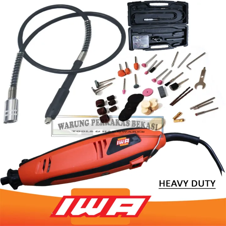 IWA Heavy Duty Mesin Mini Die Grinder 3 mm Set Mata 40Pcs Grenda Bor ...