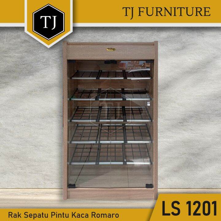 Rak Sepatu - Lemari Sepatu 2 Pintu Kaca Romaro LS 1201 | Lazada Indonesia