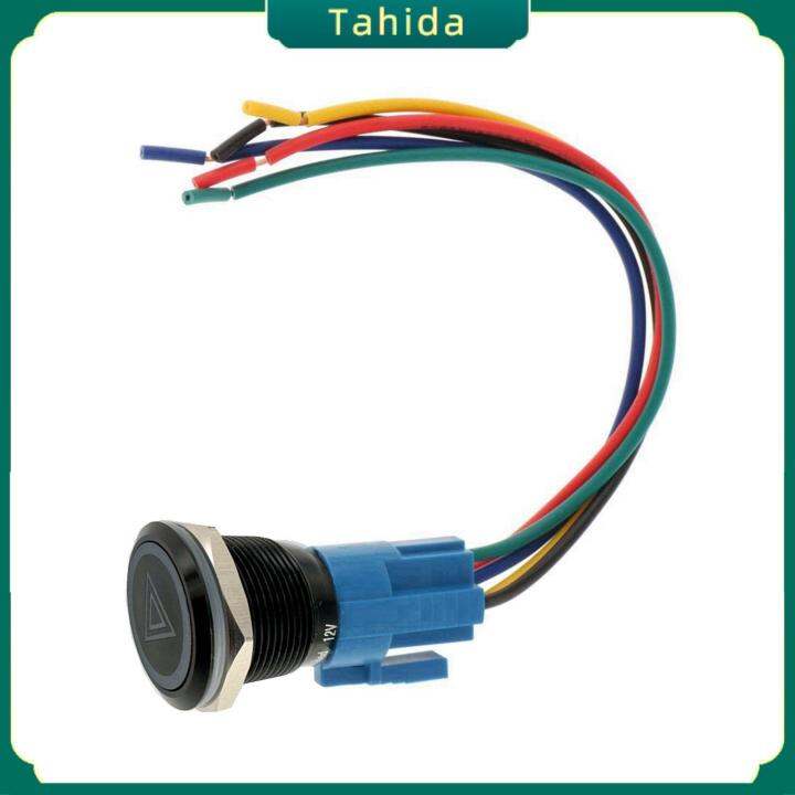 Tahida Hazard Light Switch Button 19mm Emergency Hazard Warning Push Button Switch Warning ...