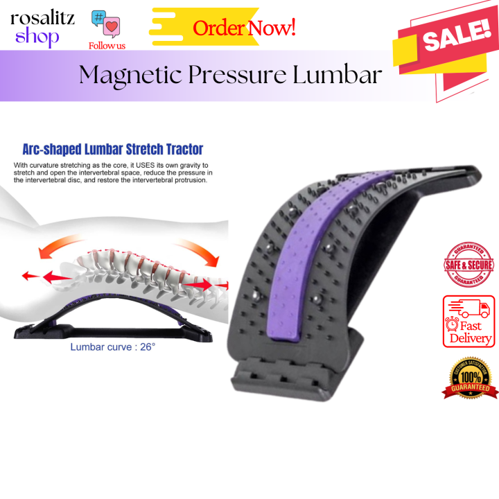 rosalitz Arc Shape Black Lumbar Stretcher | Magnetic Pressure Points ...