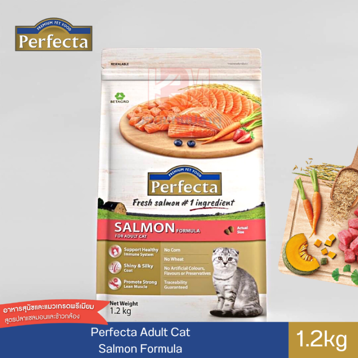 Perfecta Salmon For Adult Cat อาหารแมว เกรดพรีเมียม ขนาด 1.2 KG ...