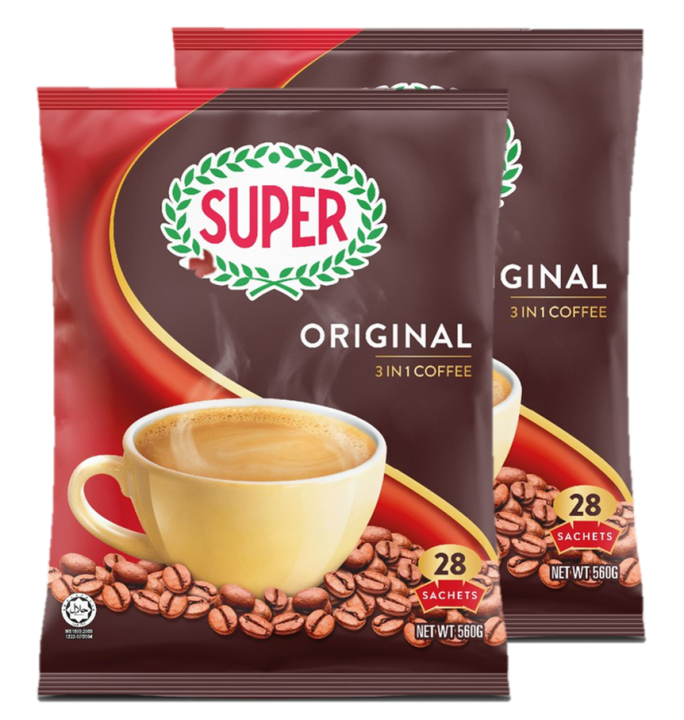 Super Coffee 3 in 1 Coffee ซุปเปอร์ กาแฟ ทรีอินวัน สูตรมาเลย์ 20g. x 25 ...