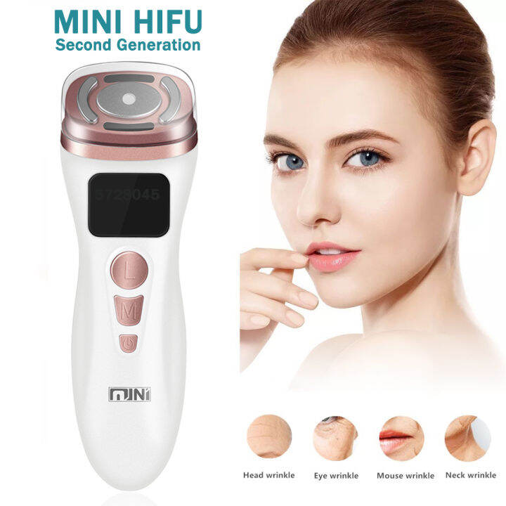 Mini HIFU Machine Ultrasound RF EMS Facial Beauty Device Face Massager ...