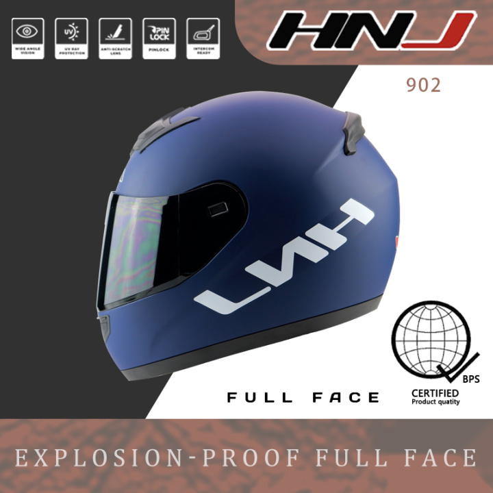 HNJ 902 PLAIN Man Full Face motorcycle helmet Woman Single lens visor ...